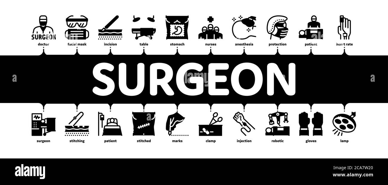 Surgeon Medical Doctor Minimal Infographic Banner Vector Stock Vector ...