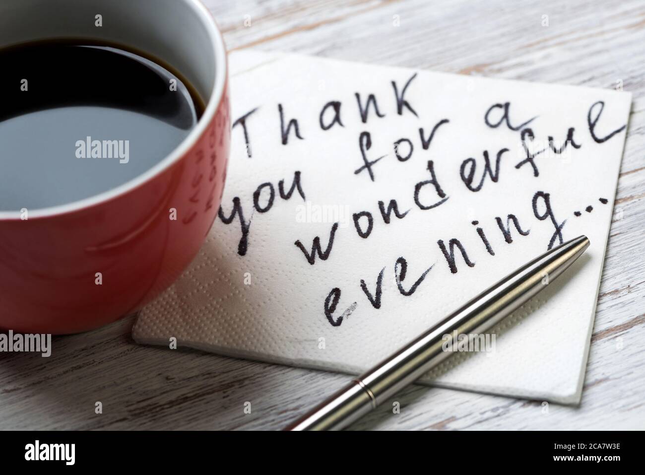 Romantic message written on napkin Stock Photo - Alamy