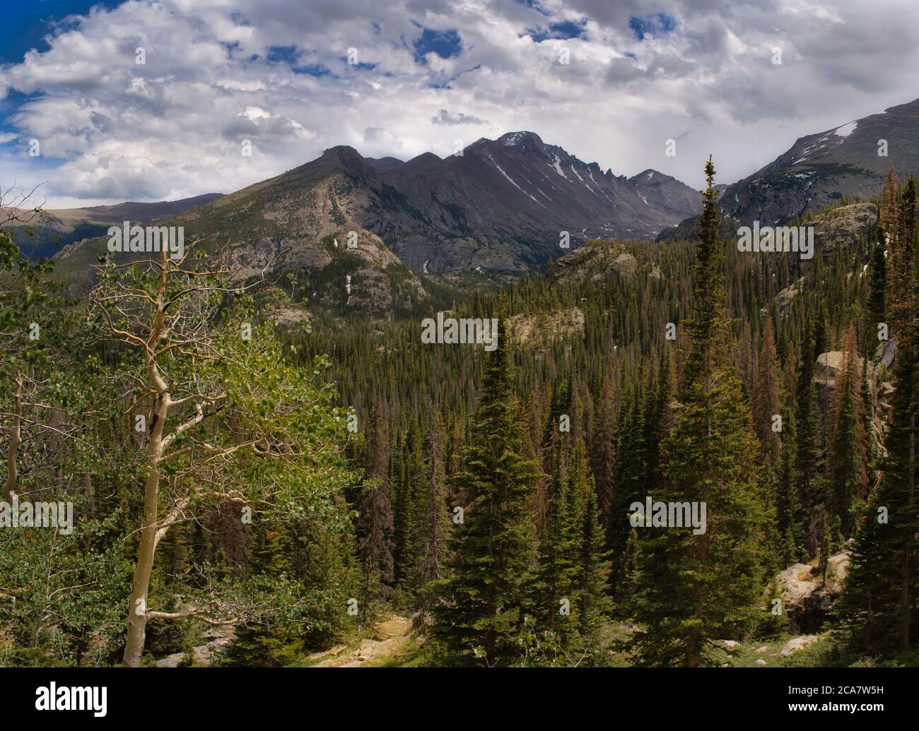 Mountain side and ravine in Rocky mountain national park colorado ...