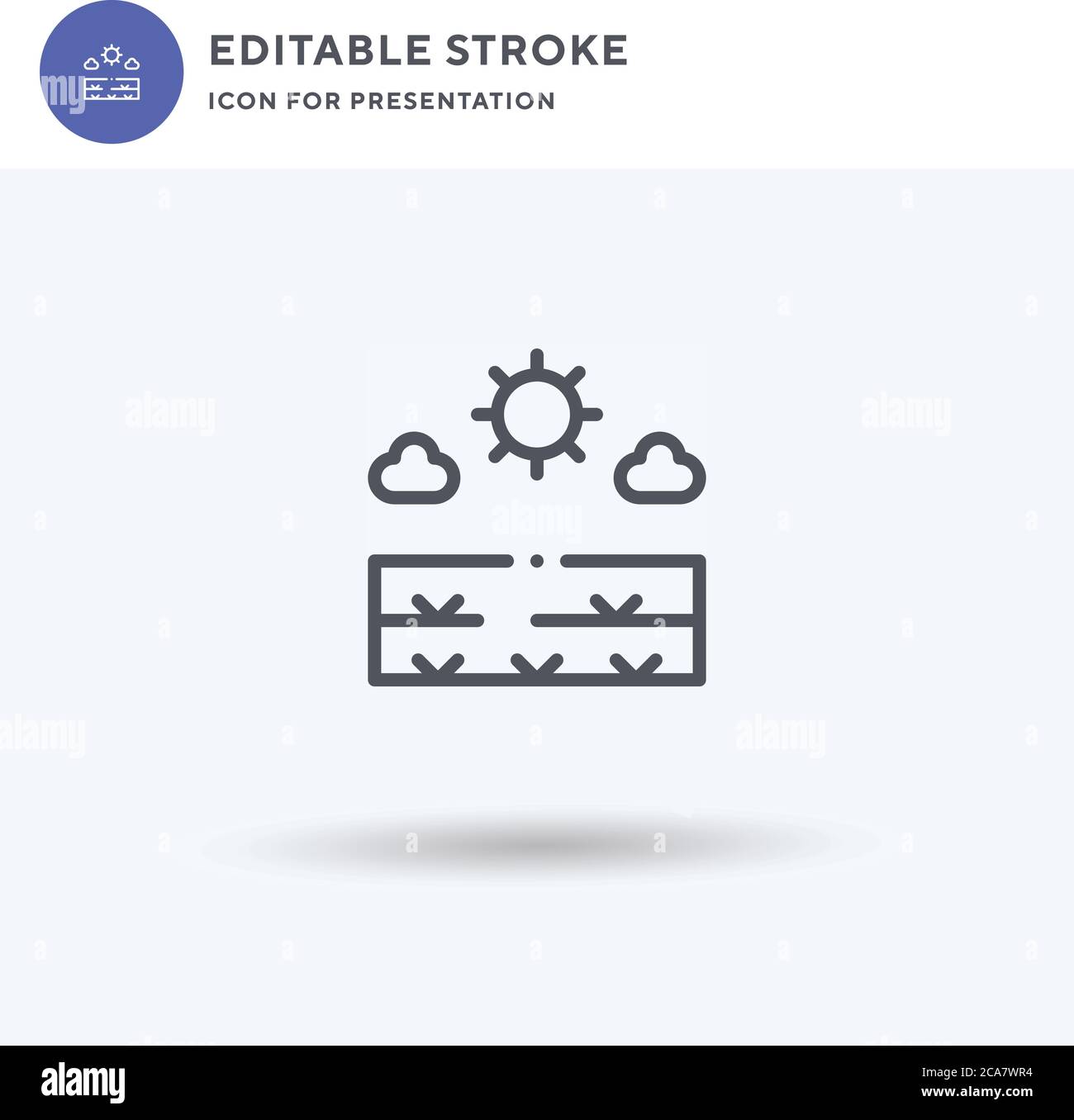 Meadow icon vector, filled flat sign, solid pictogram isolated on white ...