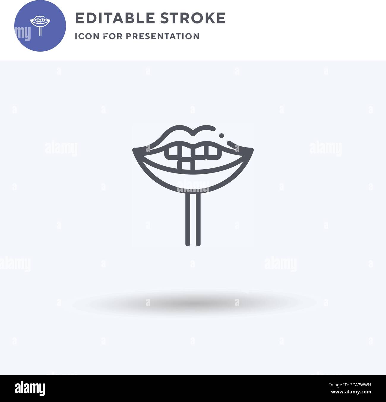 Mouth icon vector, filled flat sign, solid pictogram isolated on white ...