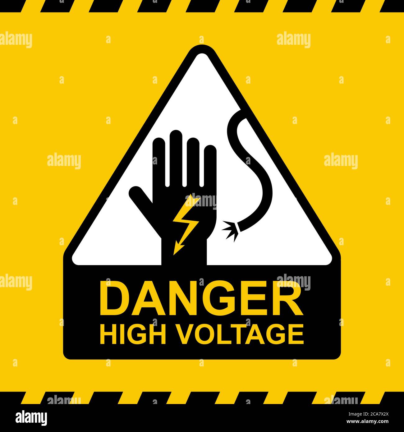 electricity caution icon. hand conductor with zipper. flat vector ...