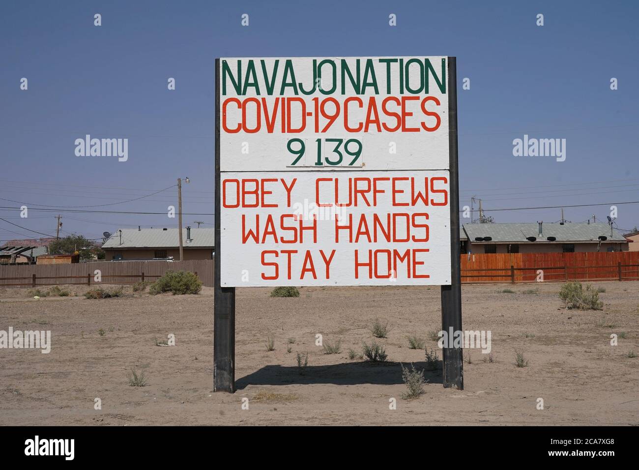 Kayenta, AZ, USA. 4th Aug, 2020. A billboard with the number of ...