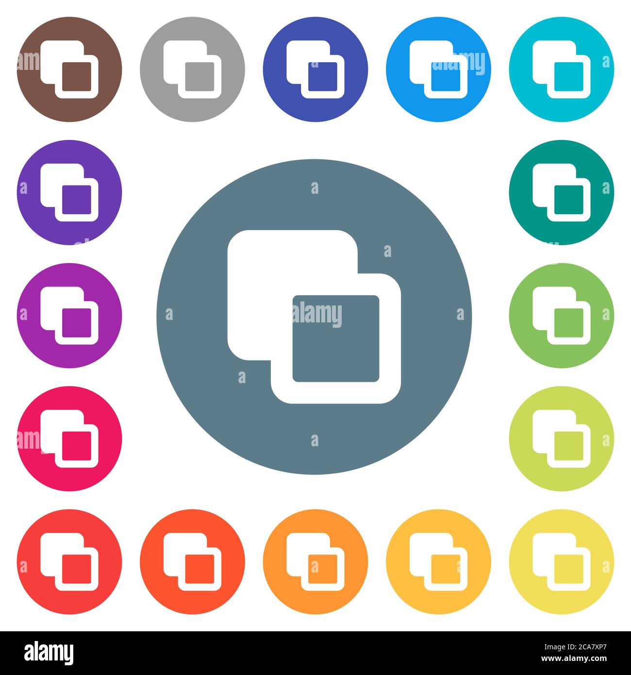 Subtract Shapes Flat White Icons On Round Color Backgrounds 17 Background Color Variations Are
