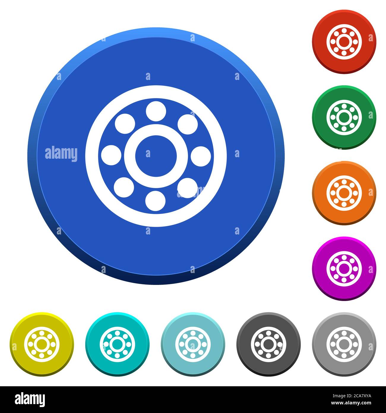 Bearings round color beveled buttons with smooth surfaces and flat ...
