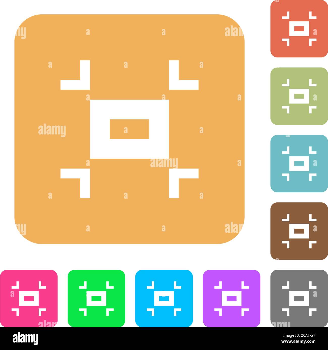 Small screen flat icons on rounded square vivid color backgrounds Stock ...