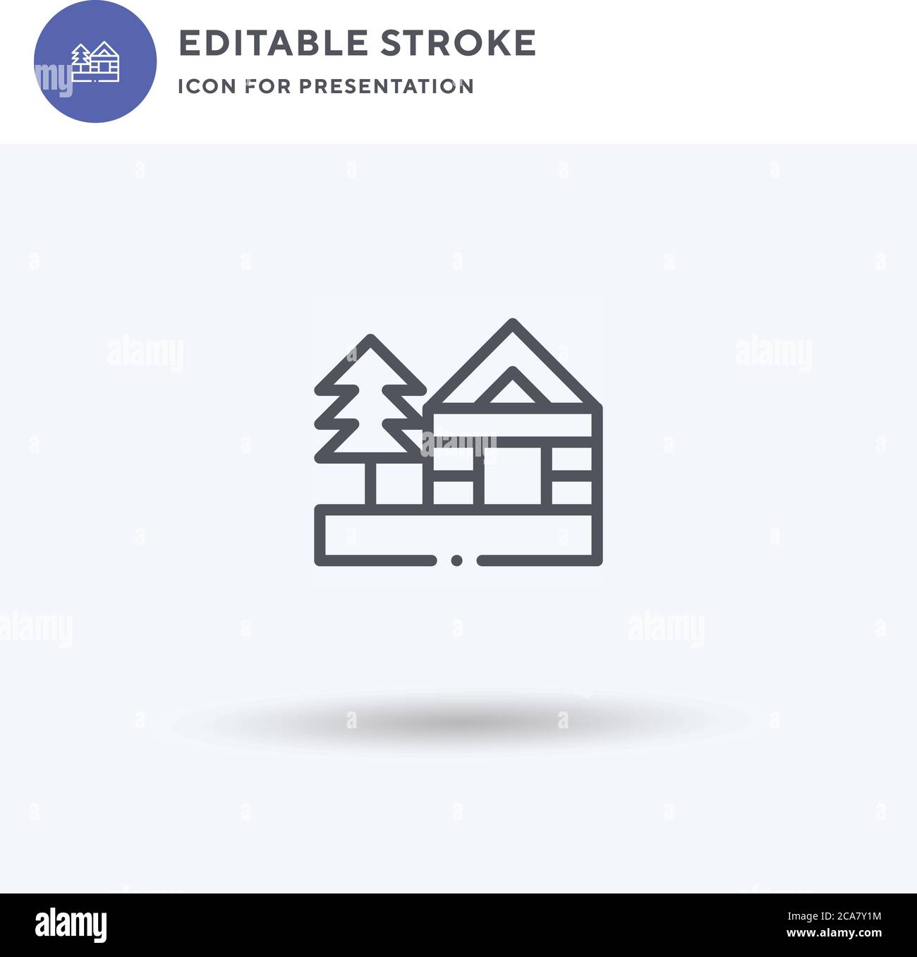 Cabin icon vector, filled flat sign, solid pictogram isolated on white ...