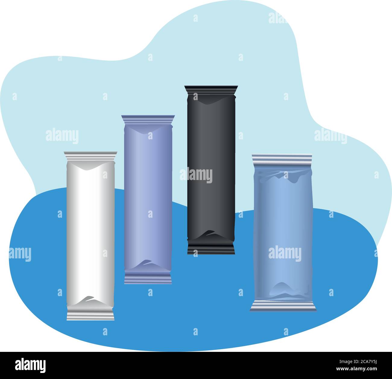 sachets packings products isolated icons vector illustration design ...