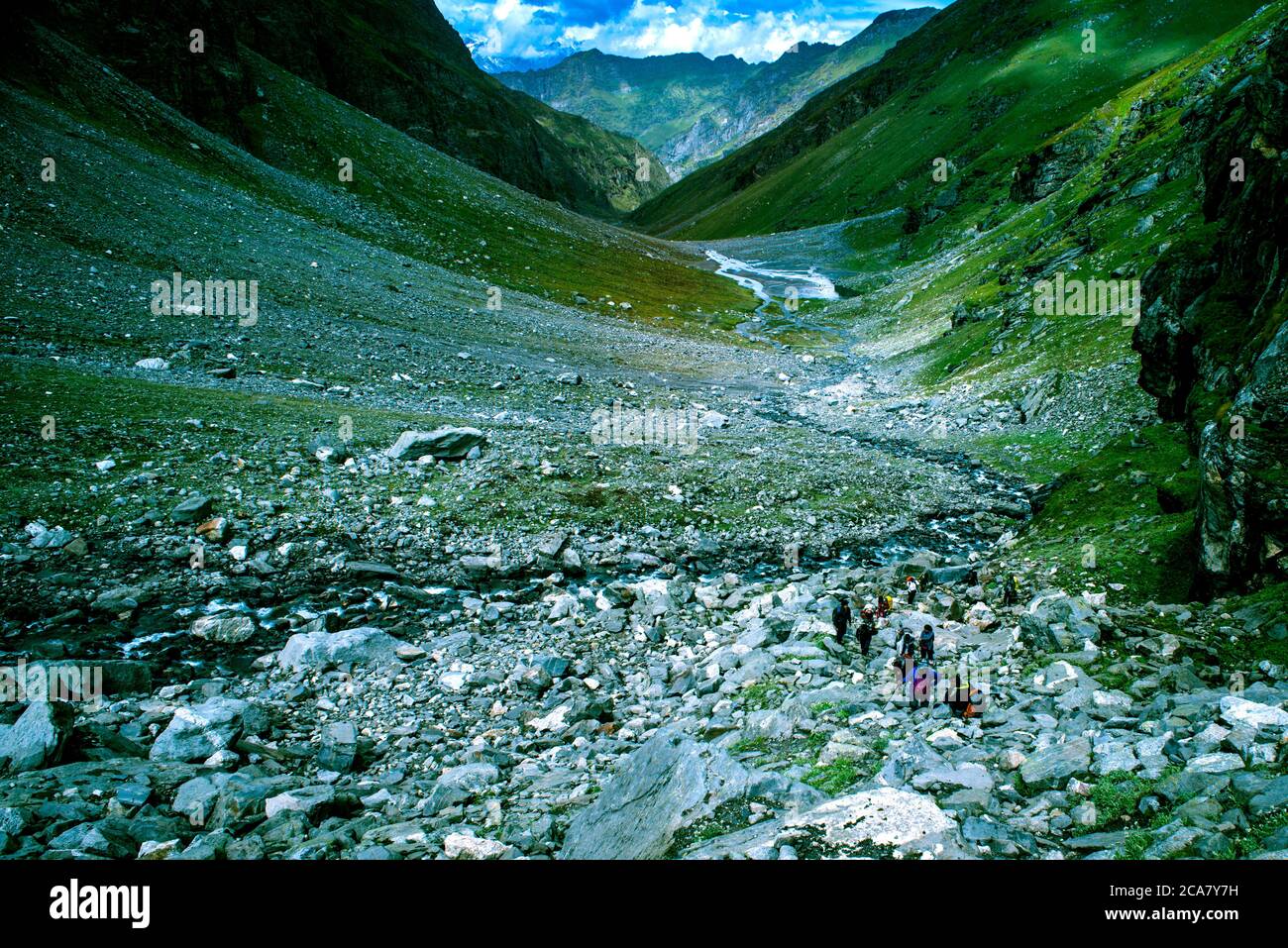 Mountain desert landscape with clouds, landscape High mountain ...