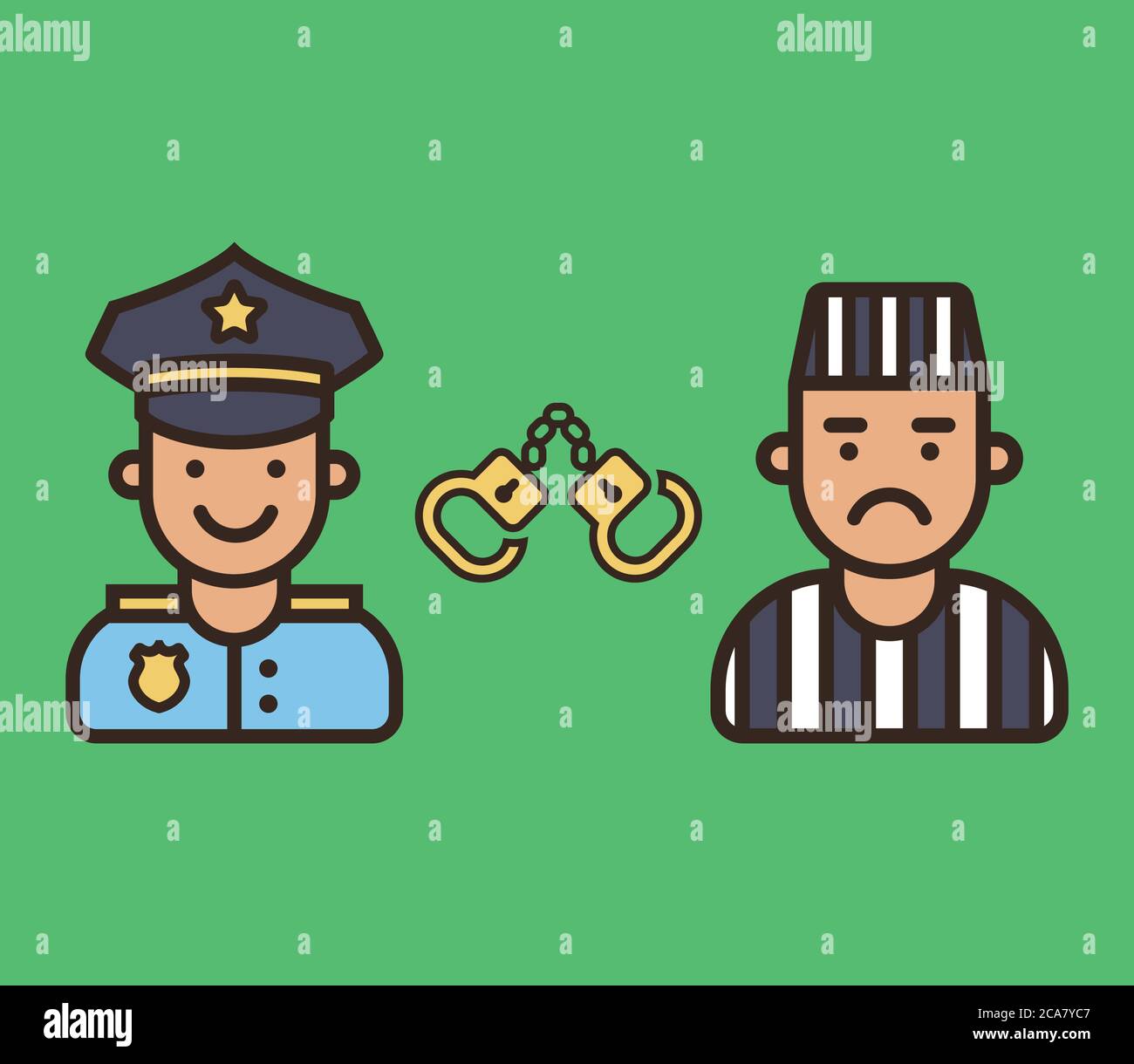 Prison officer cartoon hi-res stock photography and images - Alamy