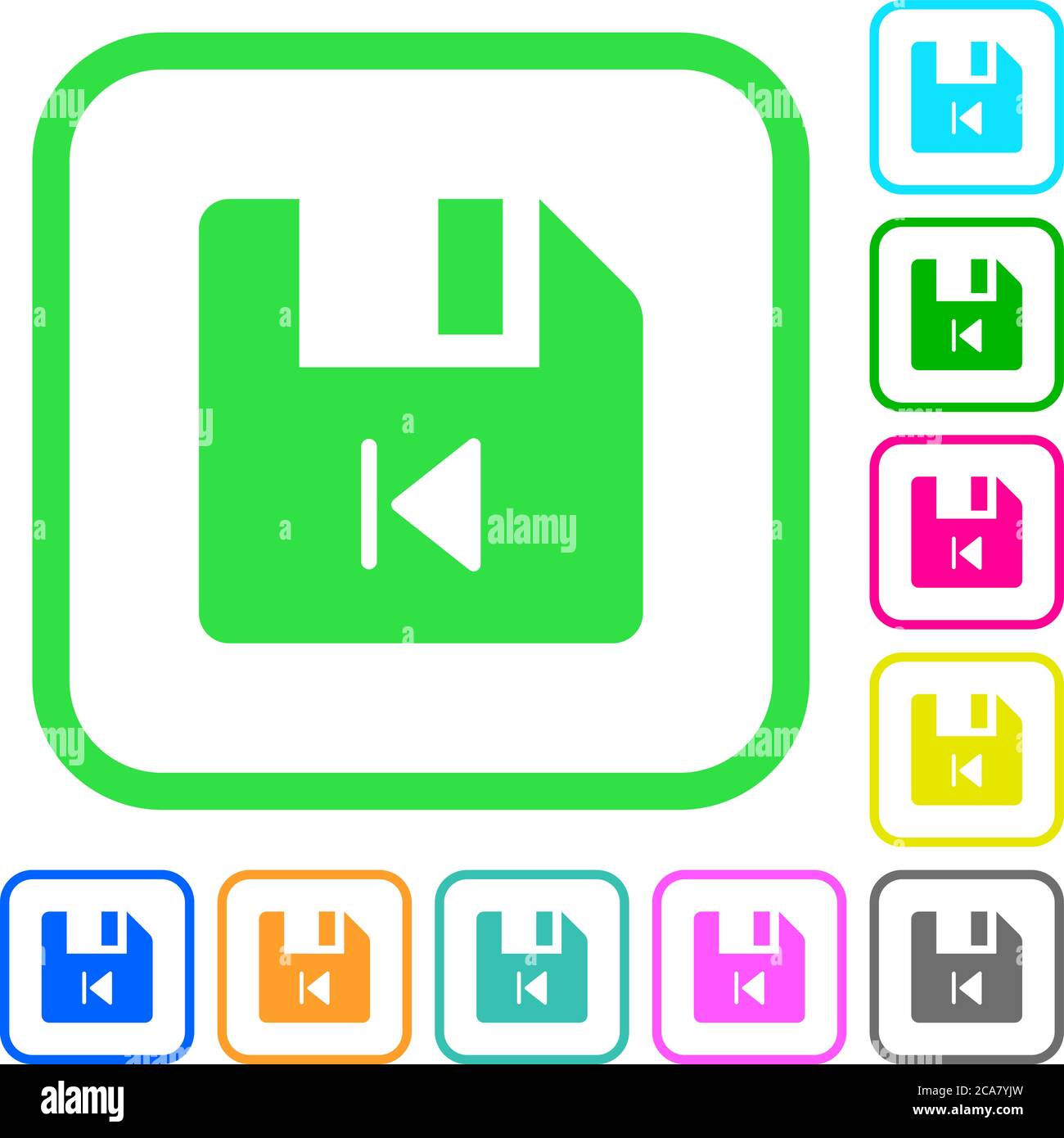 File previous vivid colored flat icons in curved borders on white ...