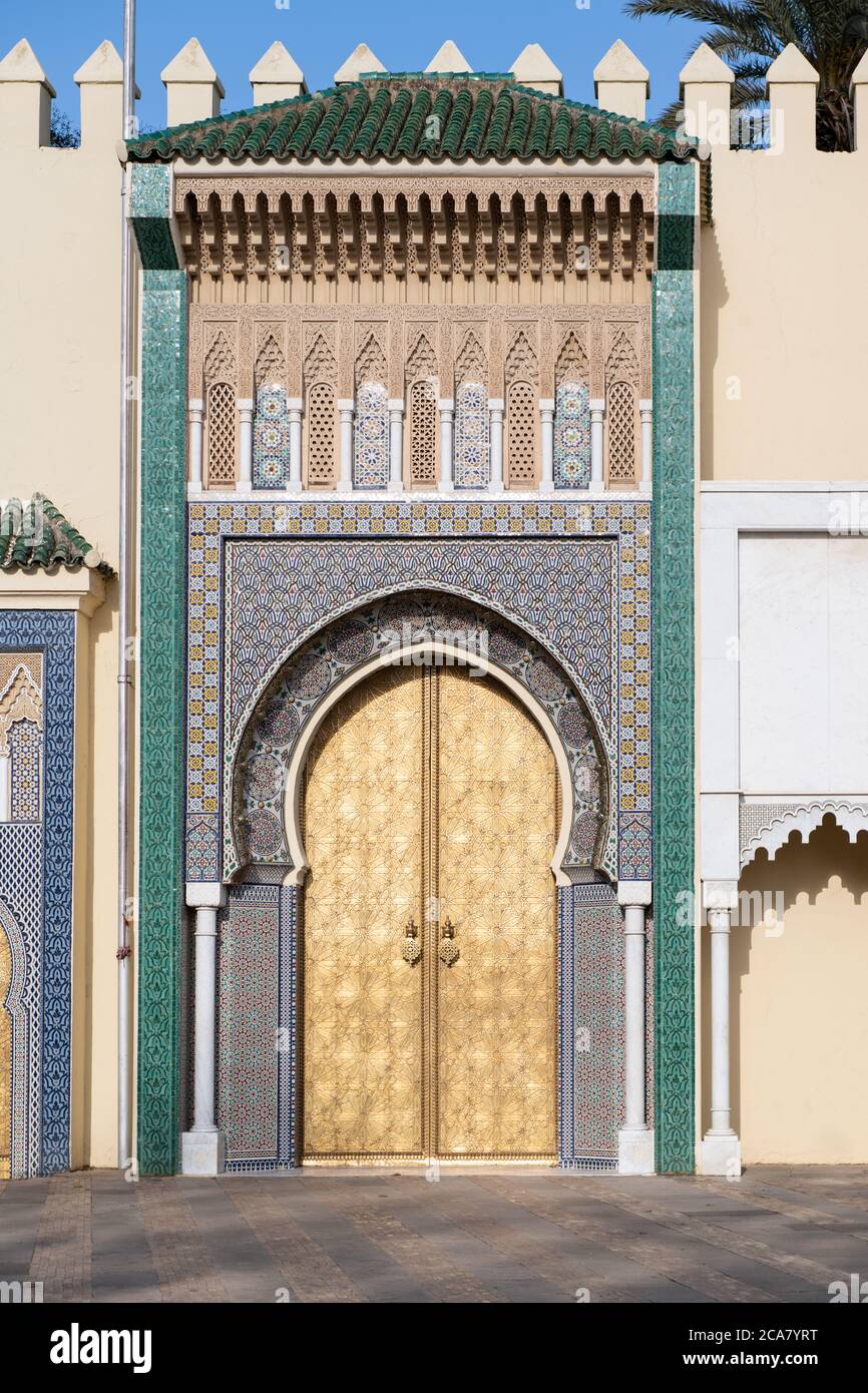 Royal Palace of Fes in Morocco is noted for its iconic golden gates ...