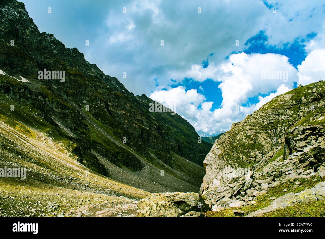 Mountain desert landscape with clouds, landscape High mountain ...