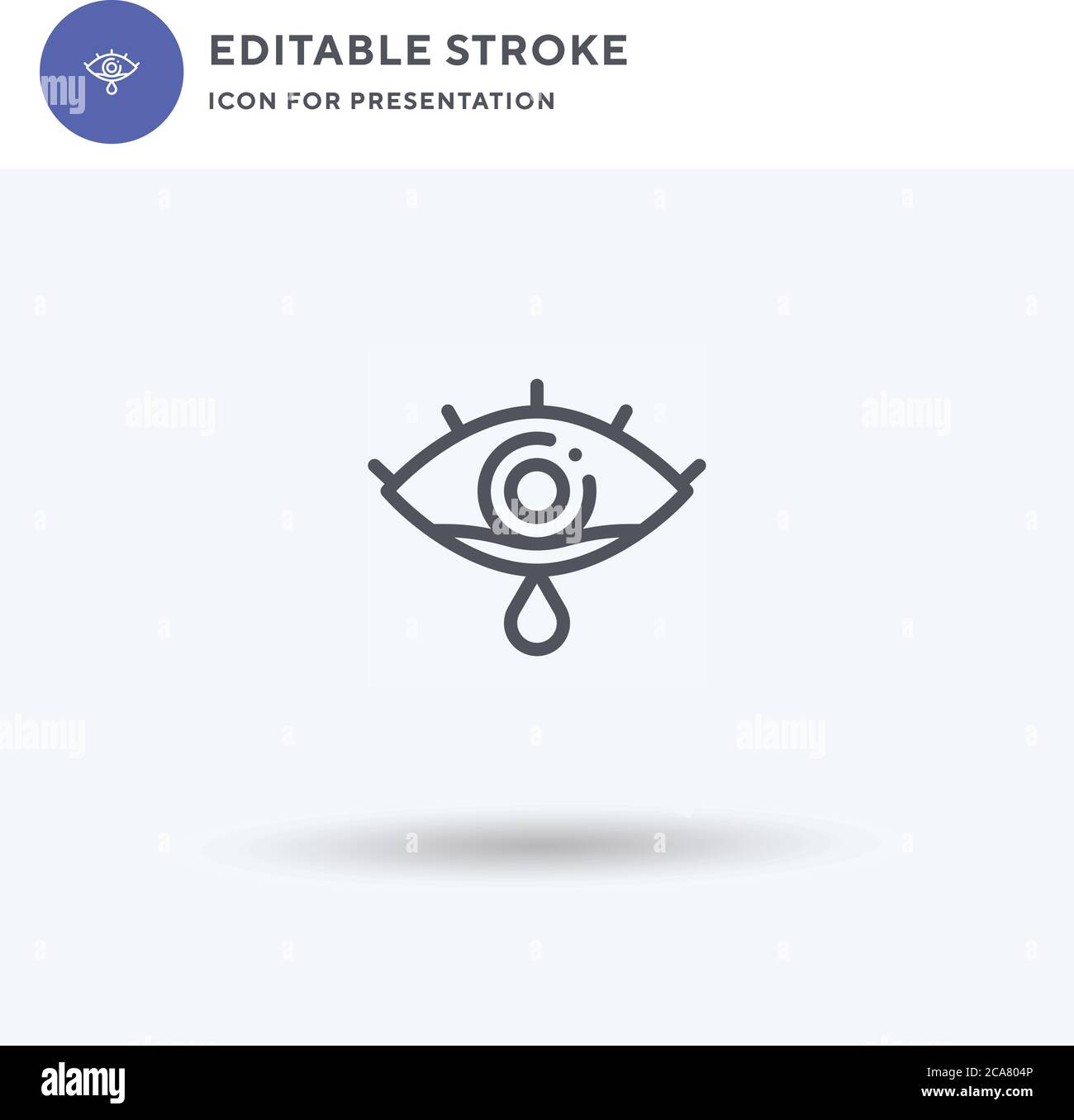 Crying icon vector, filled flat sign, solid pictogram isolated on white ...