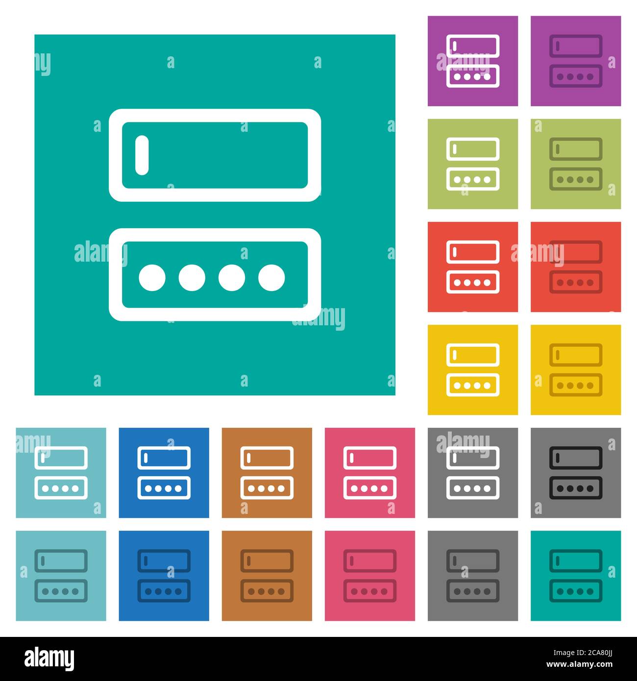 Entering login name and password multi colored flat icons on plain ...