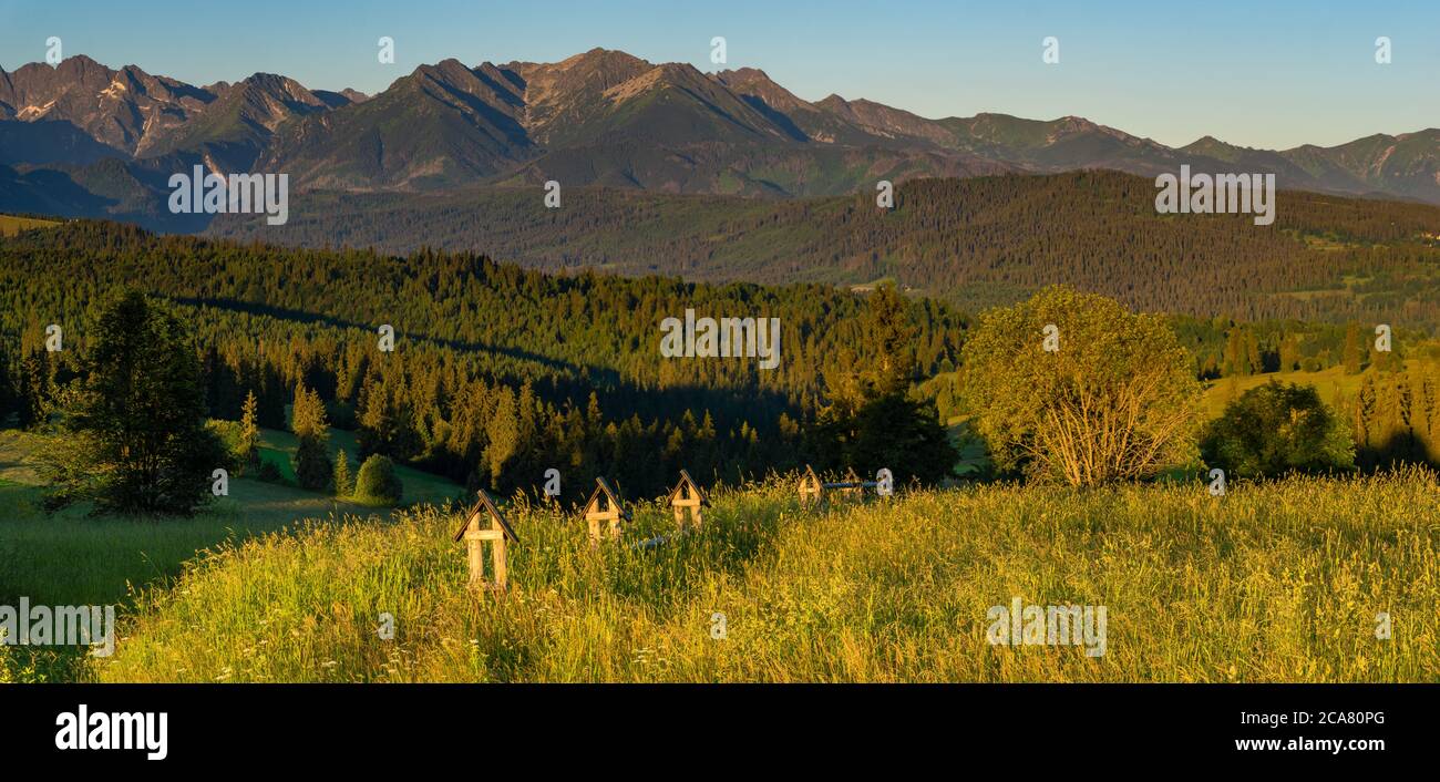 Panoramas of the Tatra Mountains in Poland in a beautiful summer ...