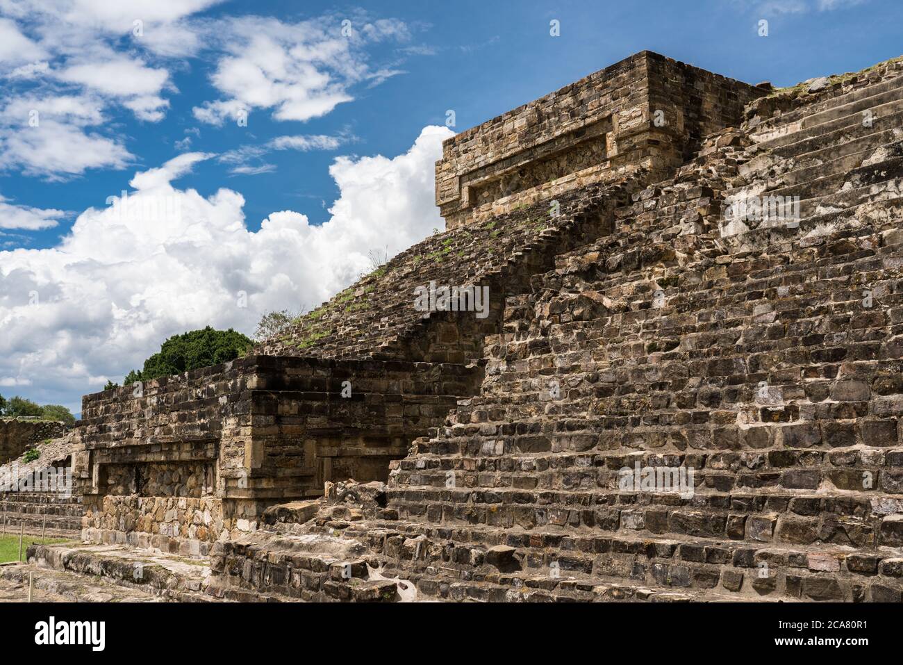 Detail of stonework and stairs of Building U at the pre-Columbian ...