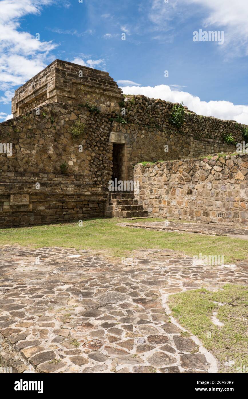 Detail of stonework and a door in Building U at the pre-Columbian ...