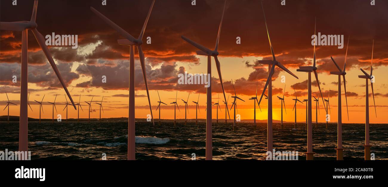 Wind farm in the sea hi-res stock photography and images - Alamy