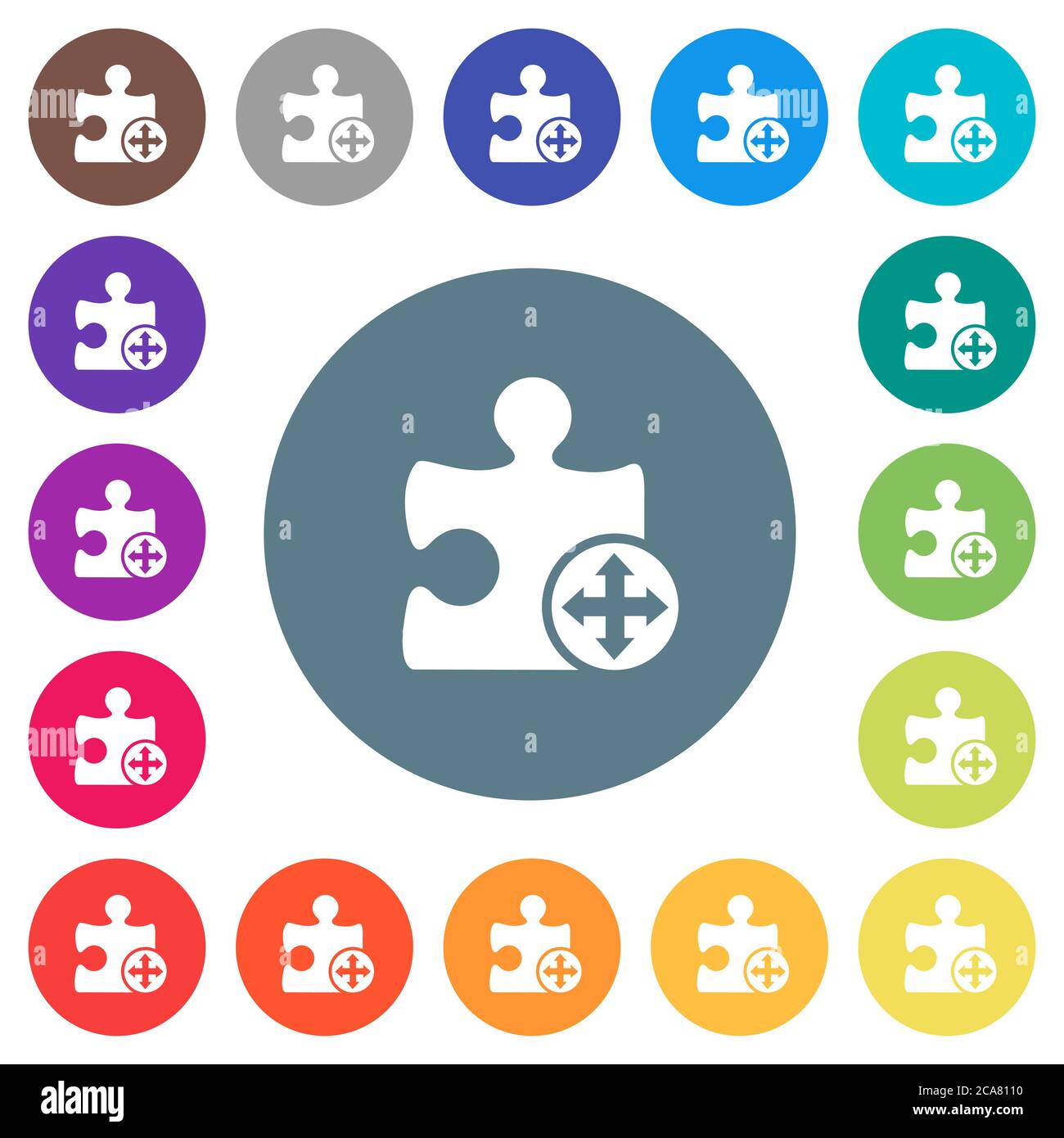 Move plugin flat white icons on round color backgrounds. 17 background ...