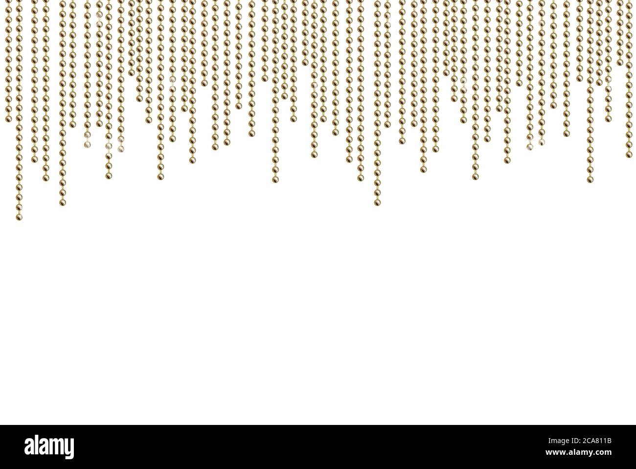 Golden bead chaplet decoration. Holidays event background. realistic ...