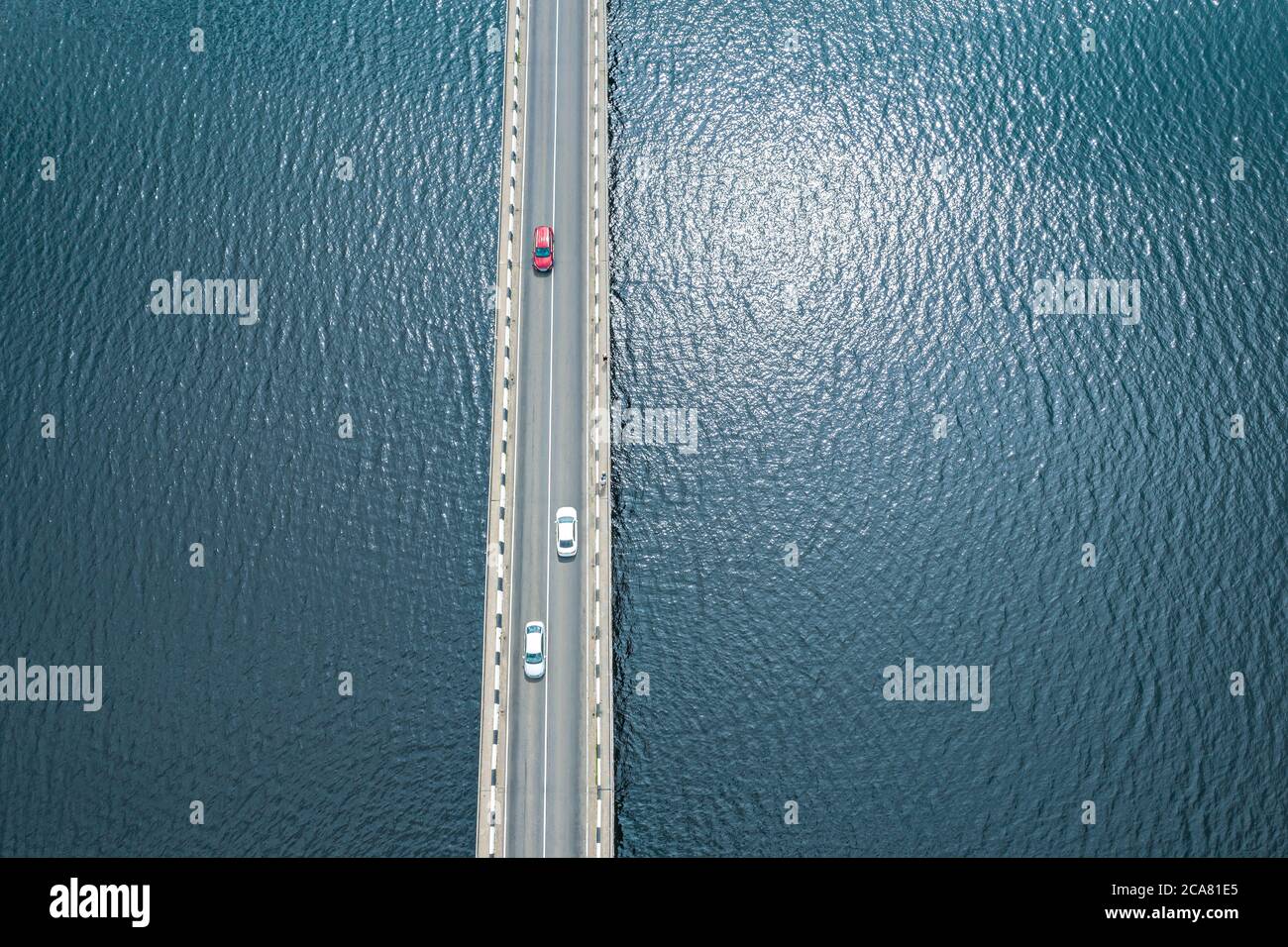 Aerial view bridge over lake hi-res stock photography and images - Alamy