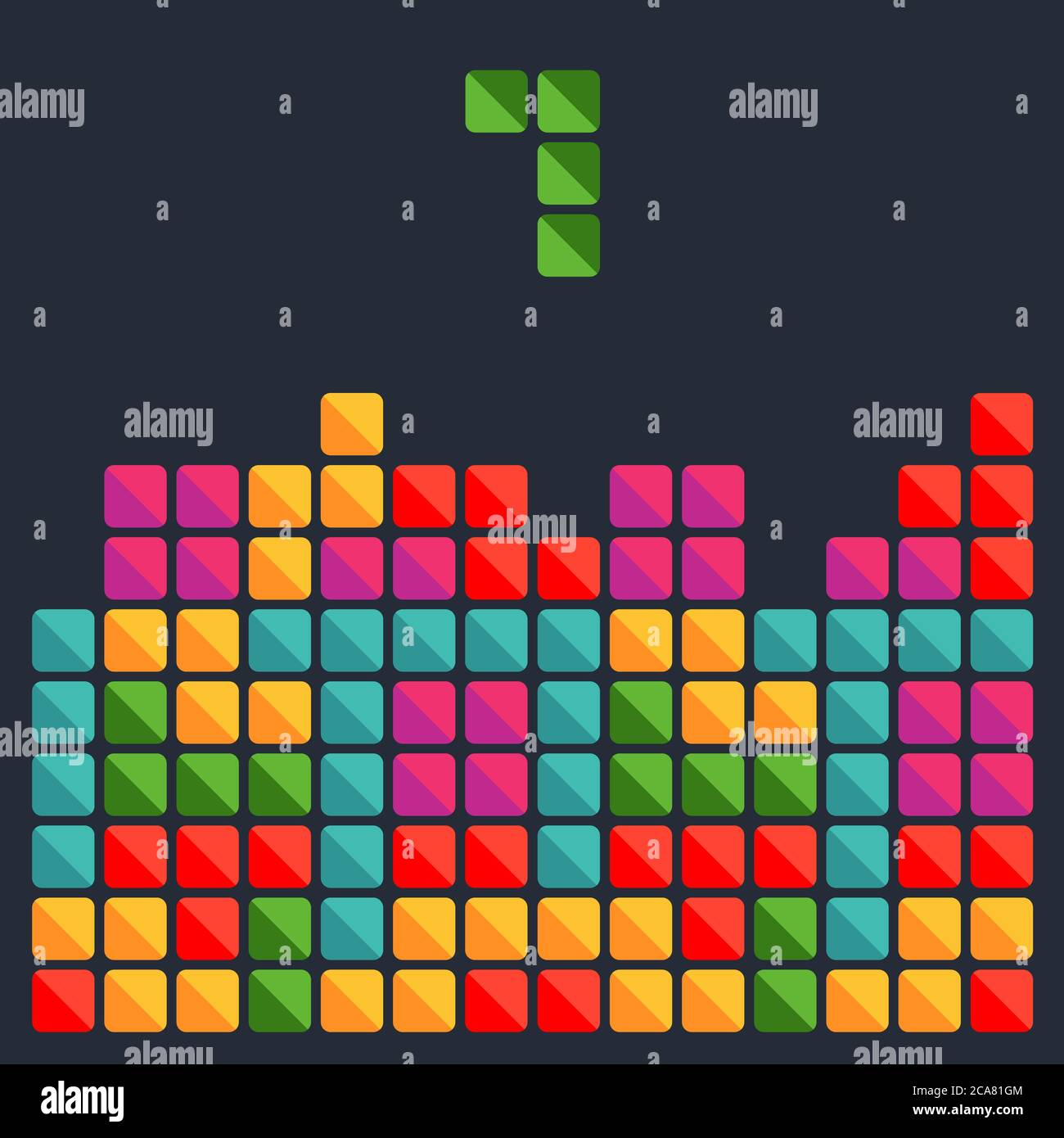 building bricks game. logical retro game. flat illustration Stock ...