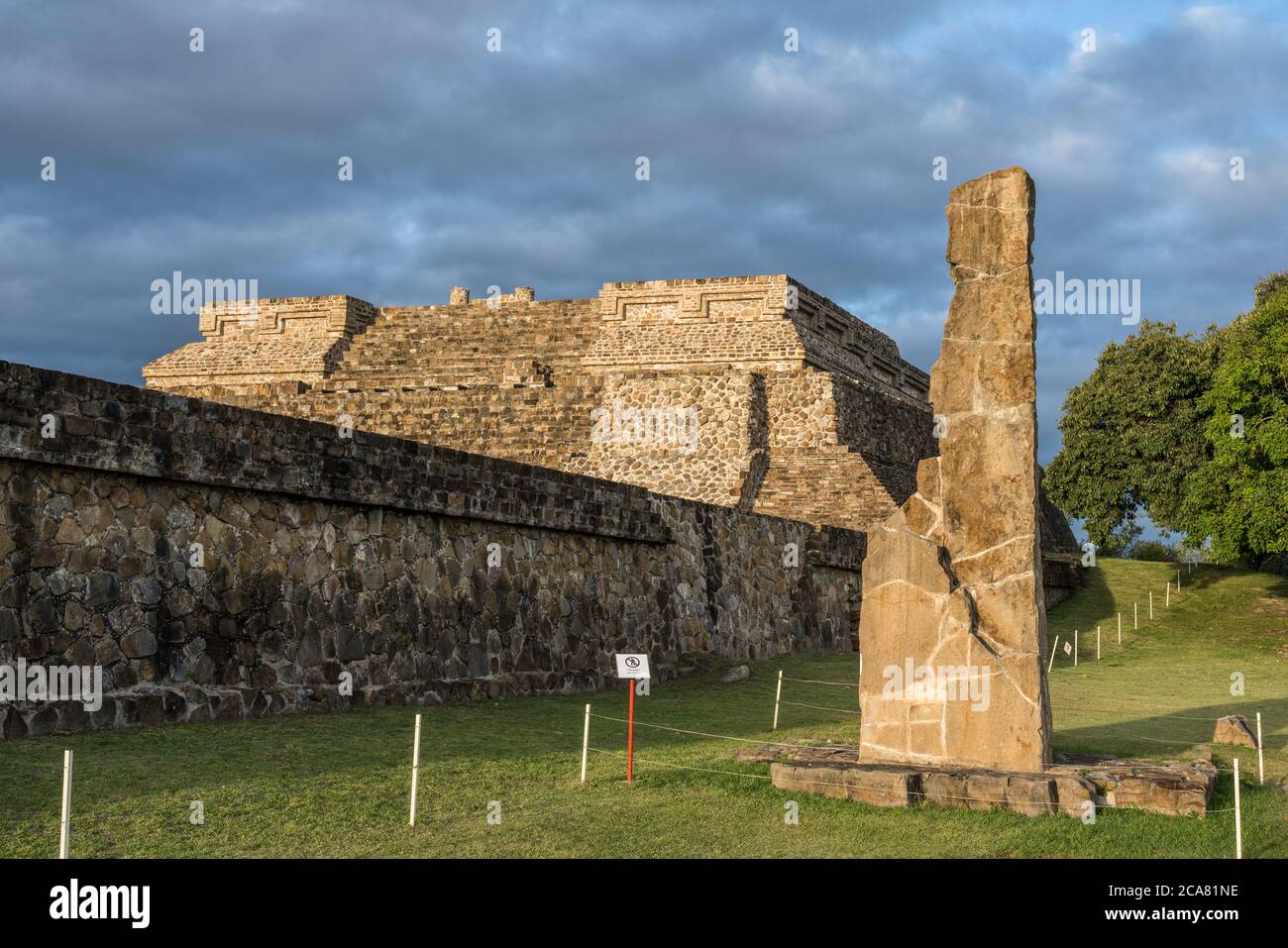 Stela 18 and the pyramids of Group IV at sunrise in the pre-Columbian ...