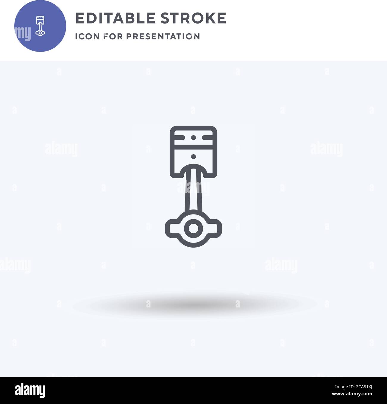 Piston icon vector, filled flat sign, solid pictogram isolated on white ...