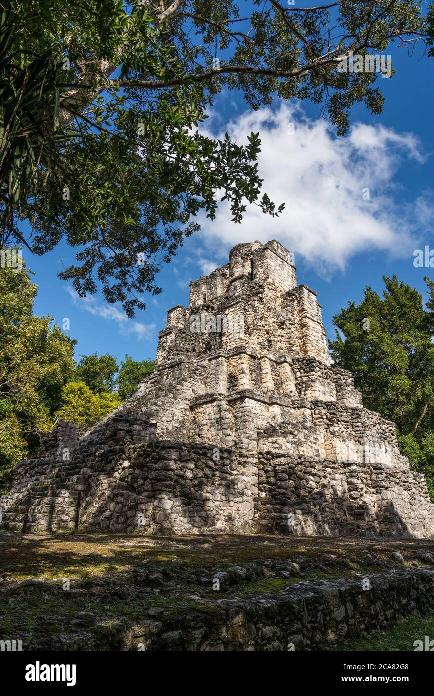 Structure 8I-13, El Castillo or the Castle in the ruins of the Mayan ...
