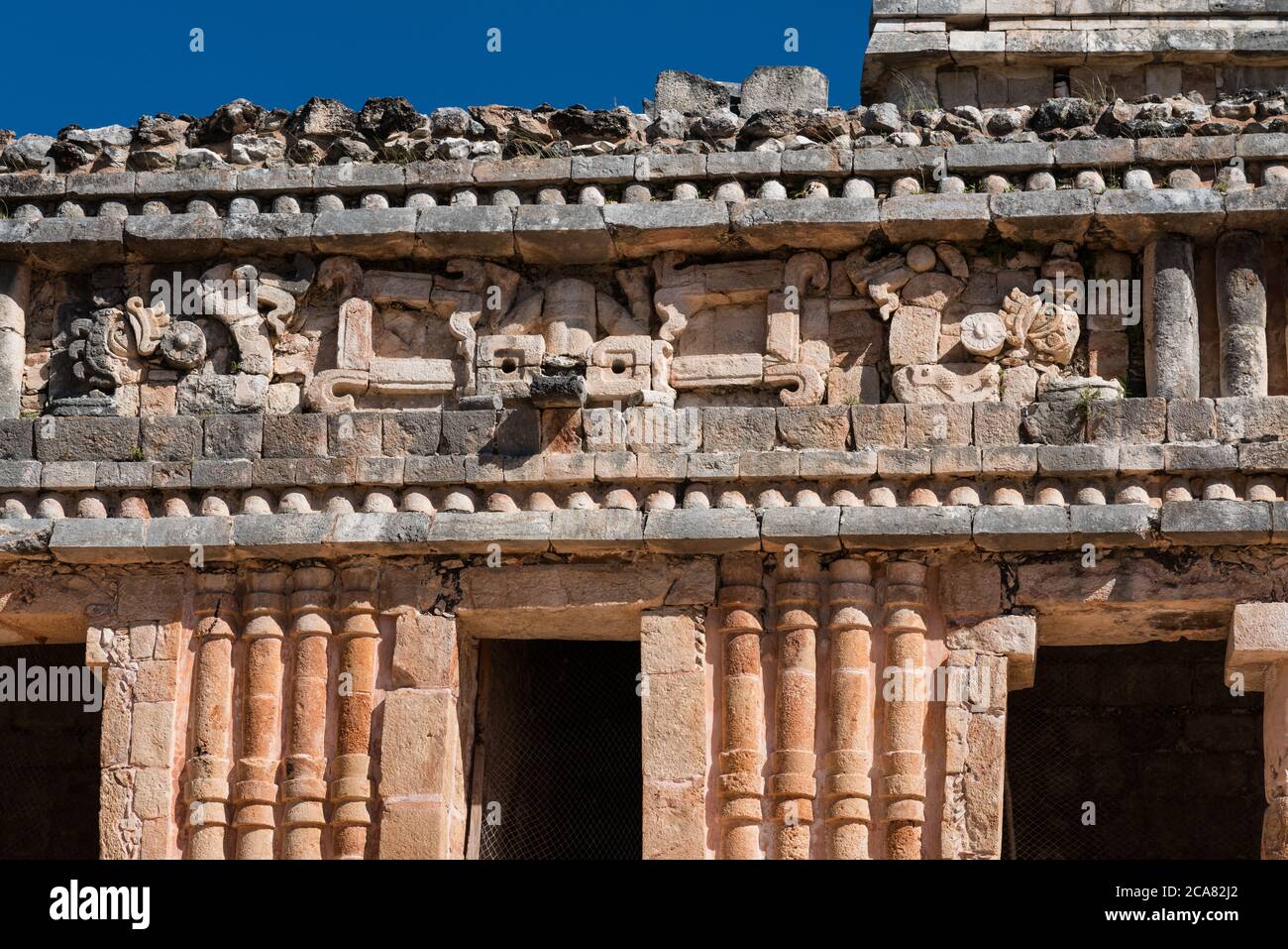 The Diving God depicted on the Grand Palace in the ruins of the Mayan ...