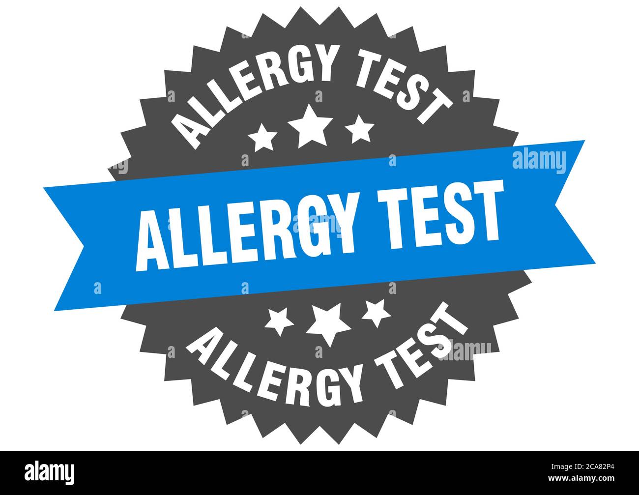 allergy test round isolated ribbon label. allergy test sign Stock ...