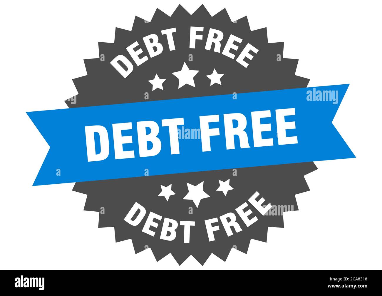 debt free round isolated ribbon label. debt free sign Stock Vector ...