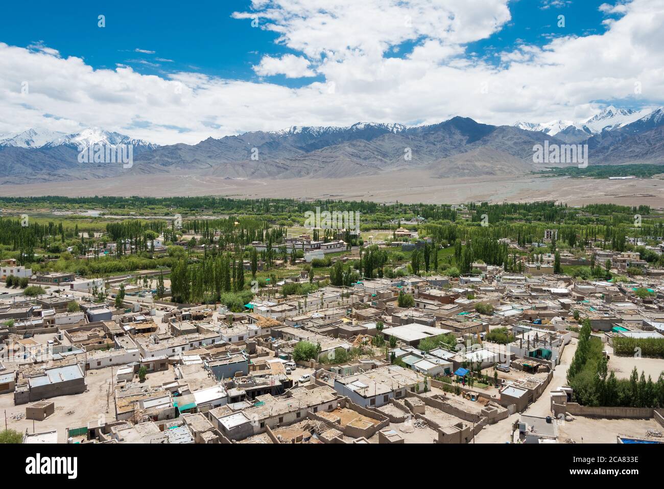 Ladakh, India - Choglamsar Town view from Zangdok Palri Monastery in ...