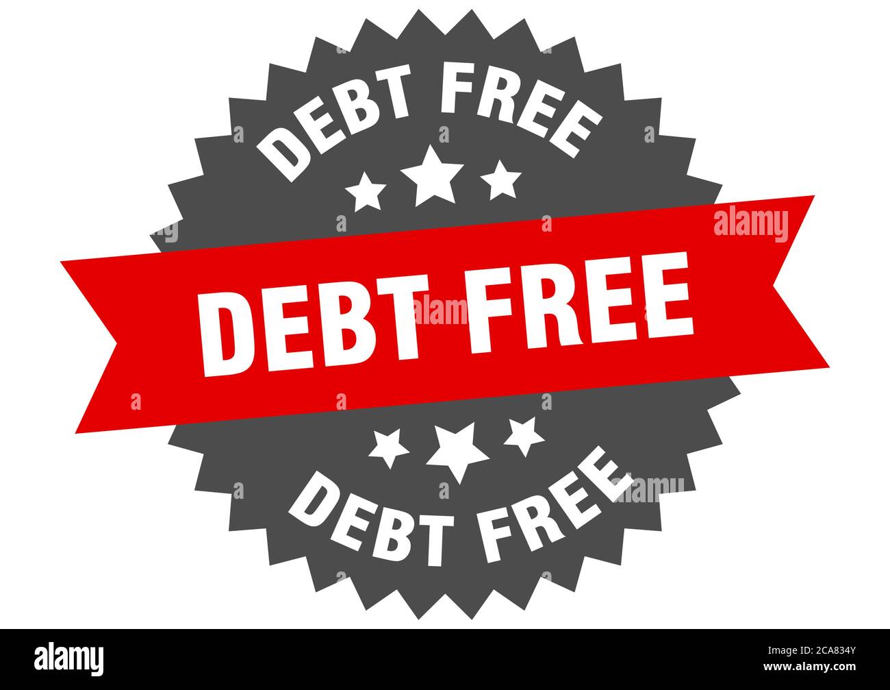 debt free round isolated ribbon label. debt free sign Stock Vector ...