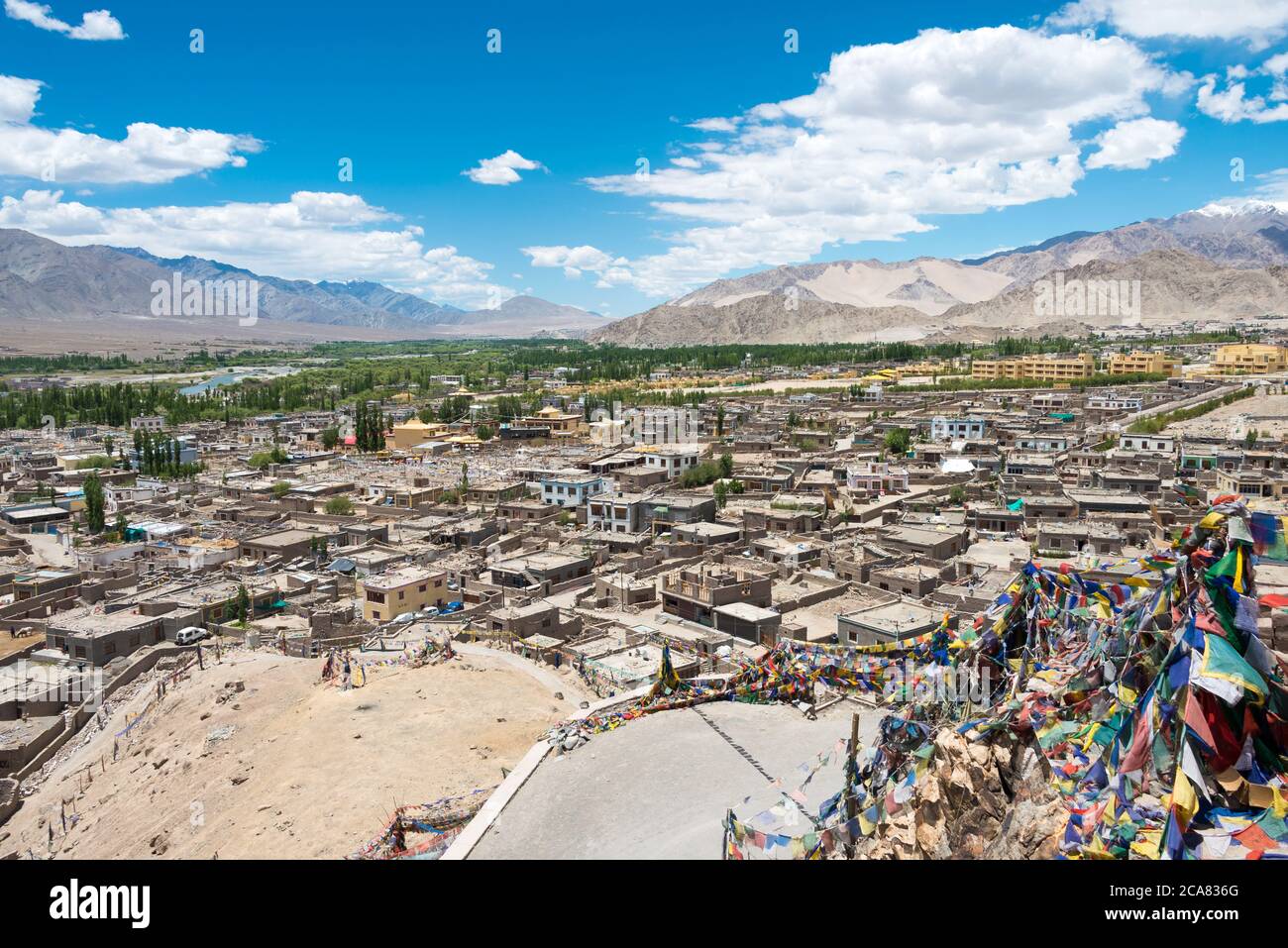Ladakh, India - Choglamsar Town view from Zangdok Palri Monastery in ...