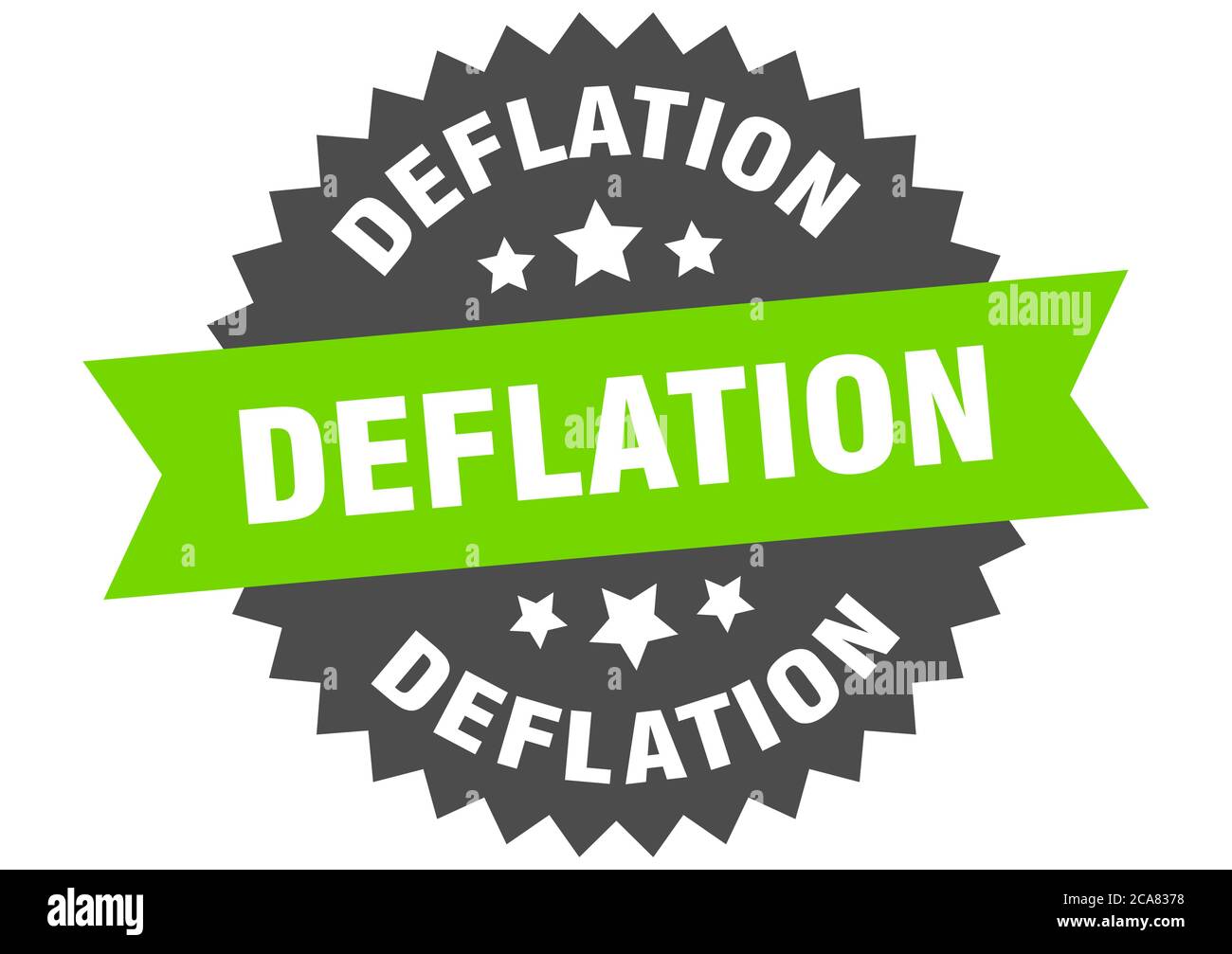 deflation round isolated ribbon label. deflation sign Stock Vector ...