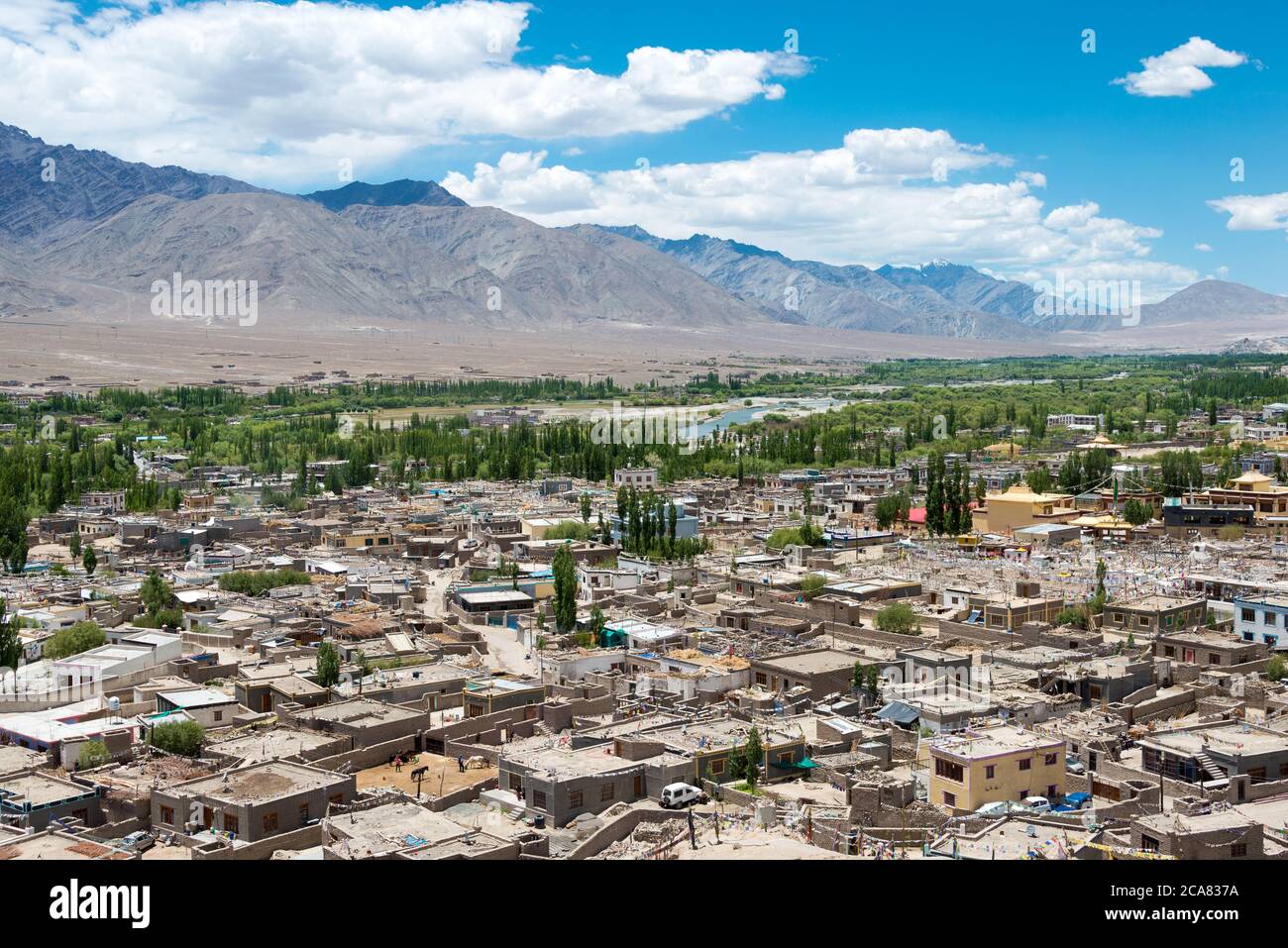 Ladakh, India - Choglamsar Town view from Zangdok Palri Monastery in ...