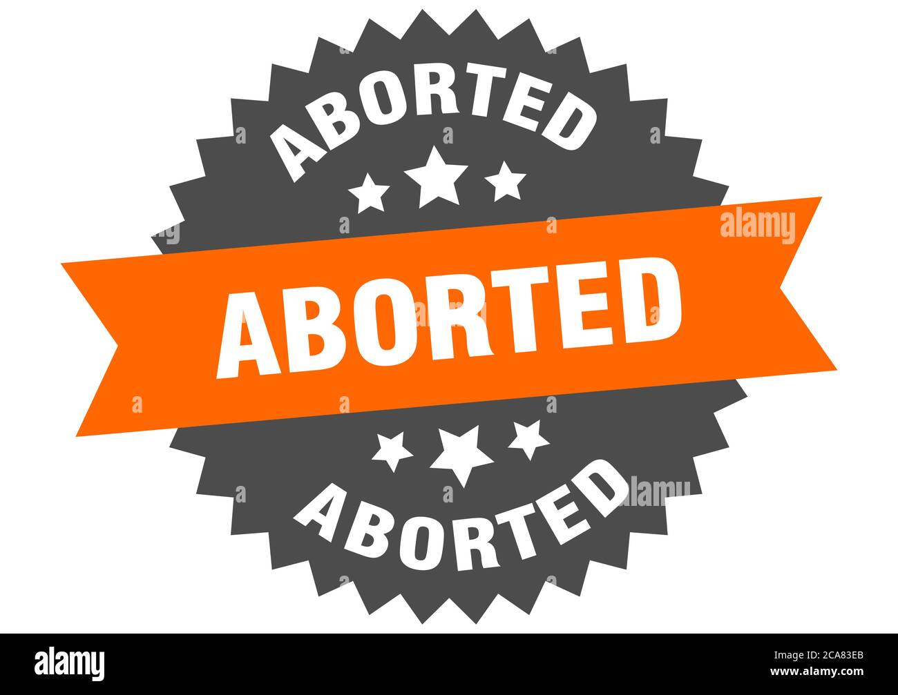 aborted round isolated ribbon label. aborted sign Stock Vector Image ...