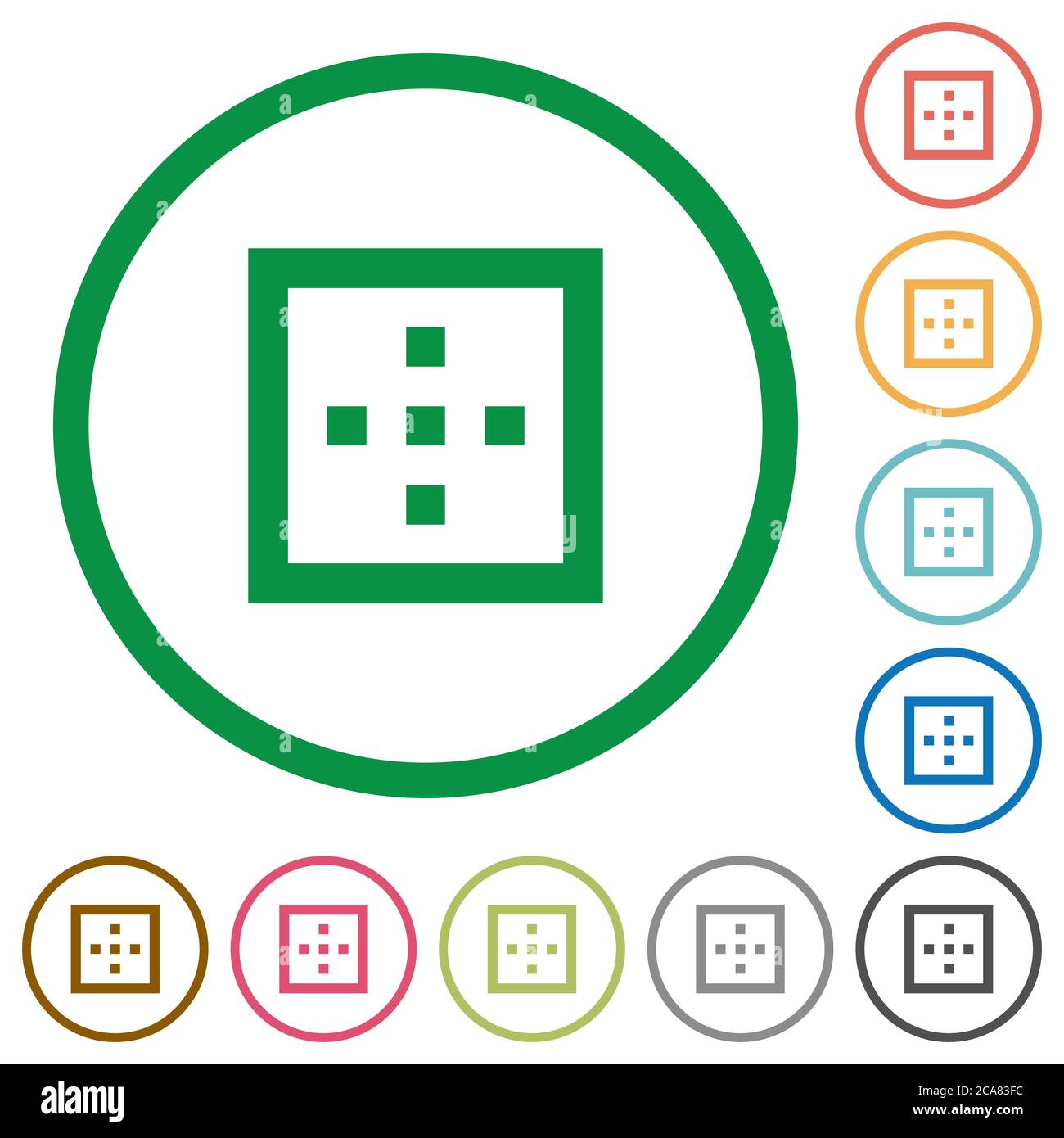 Outer borders flat color icons in round outlines on white background ...