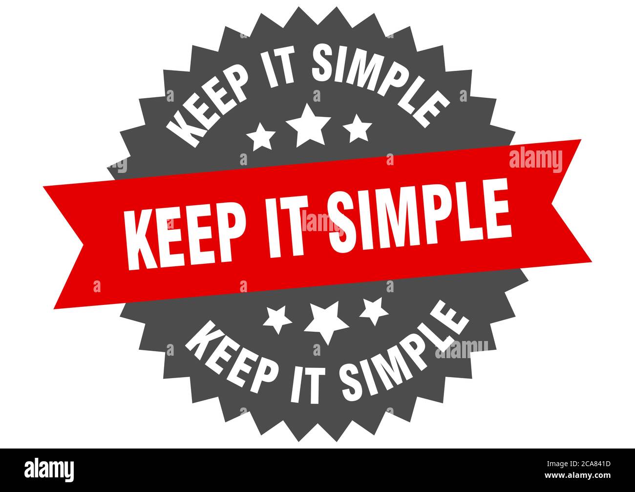 keep it simple round isolated ribbon label. keep it simple sign Stock ...