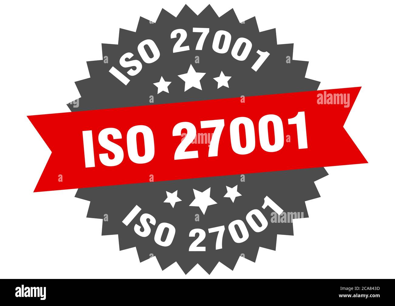 iso 27001 round isolated ribbon label. iso 27001 sign Stock Vector ...