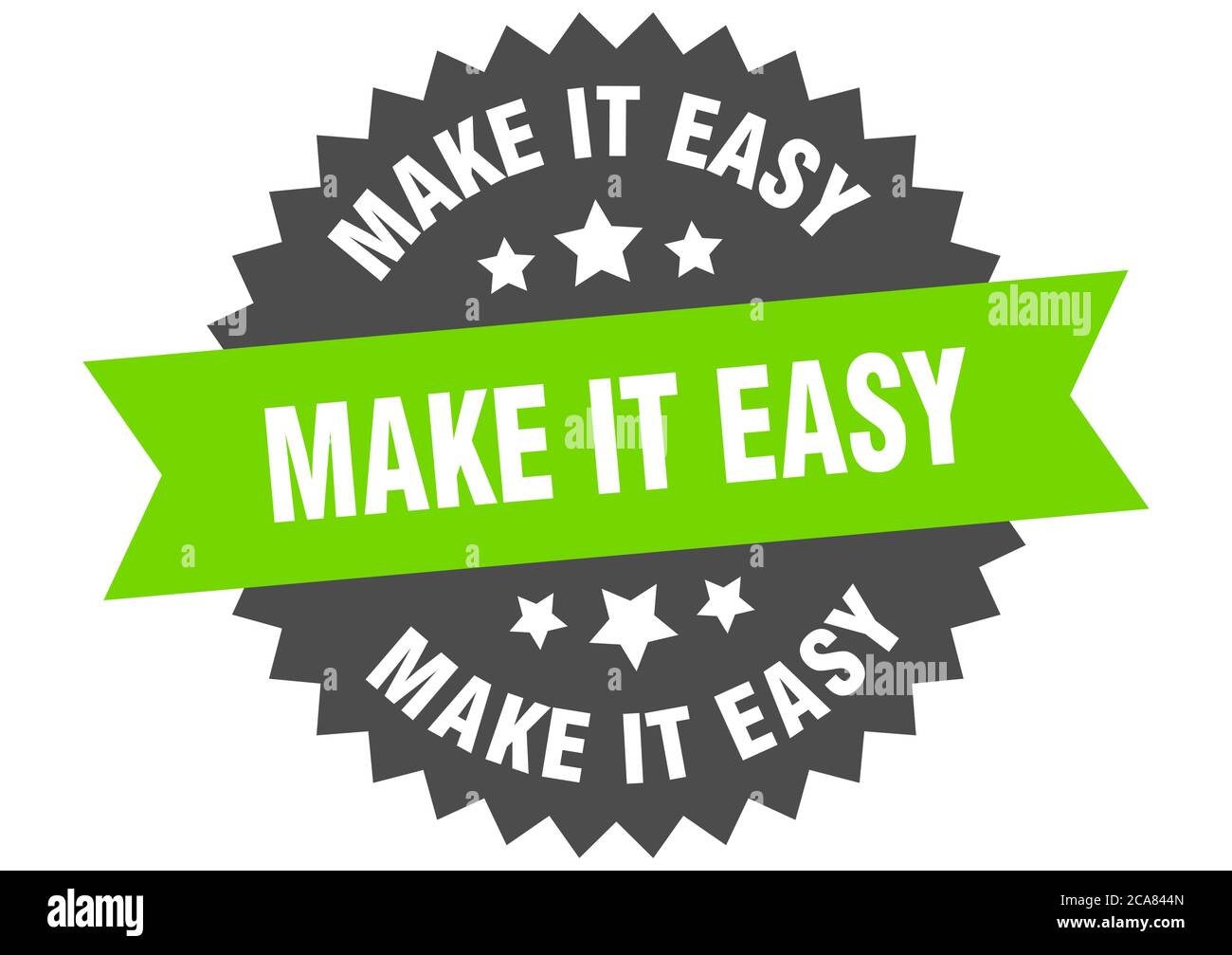 make it easy round isolated ribbon label. make it easy sign Stock ...