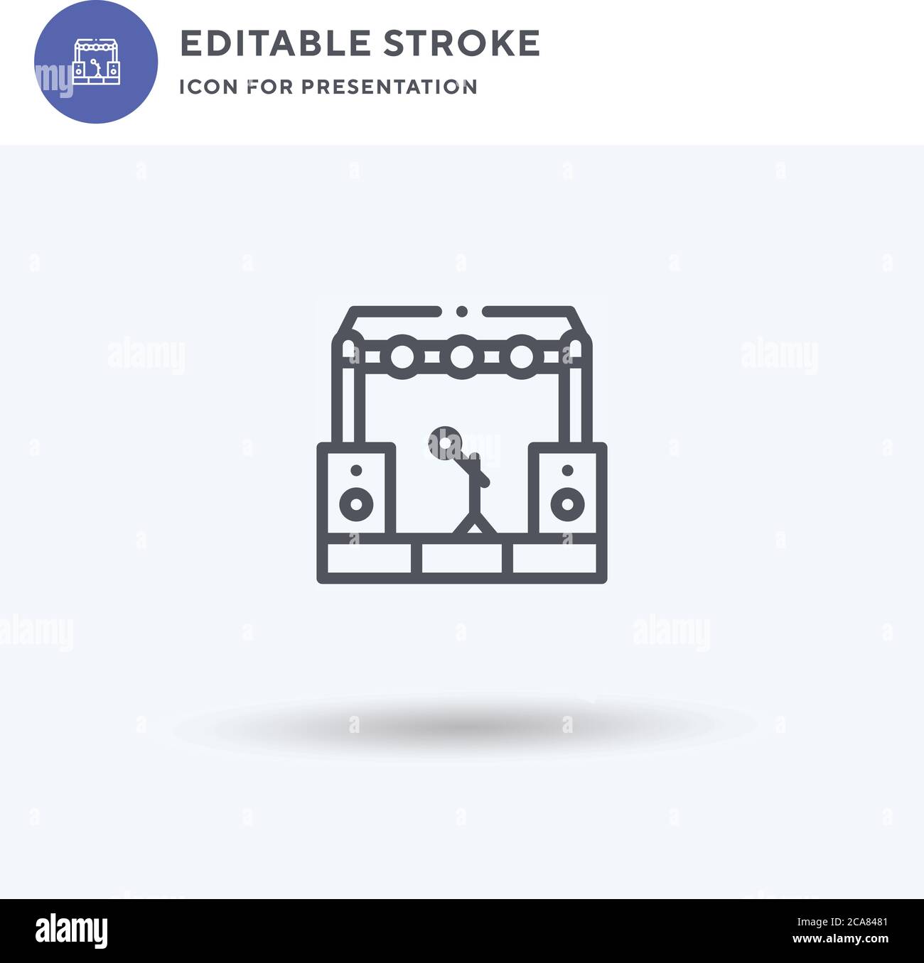 Stage icon vector, filled flat sign, solid pictogram isolated on white ...