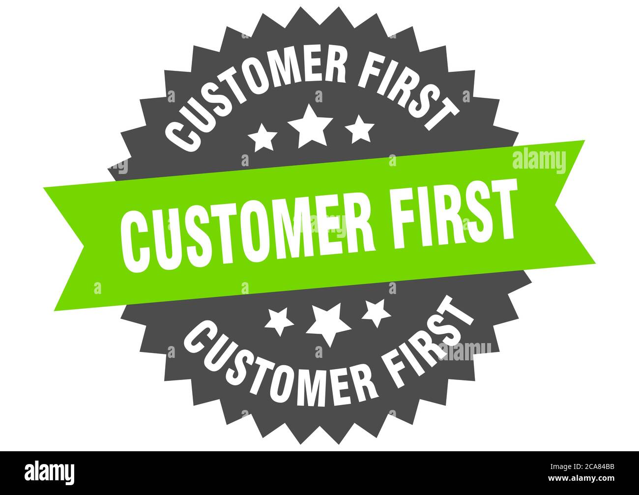 customer first round isolated ribbon label. customer first sign Stock ...
