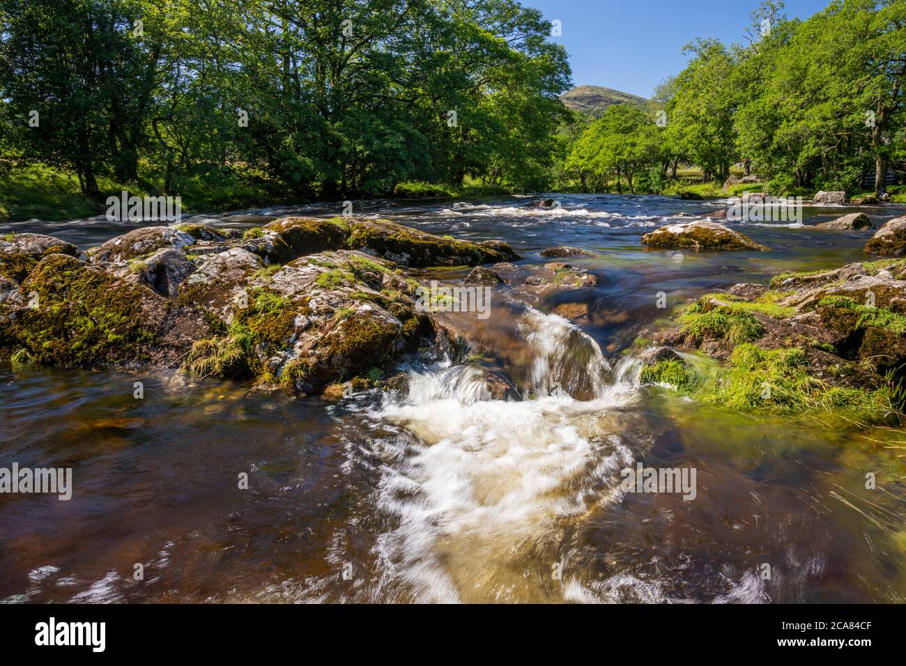 Waterfall on the River Duddon near Ulpha, Lake District, Cumbria ...