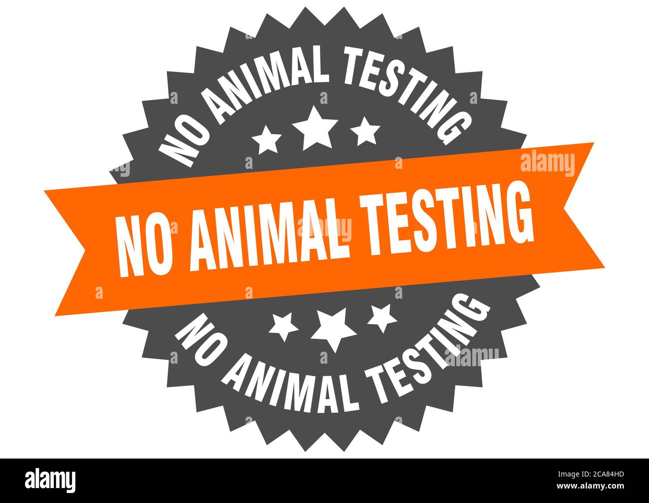 no animal testing round isolated ribbon label. no animal testing sign ...