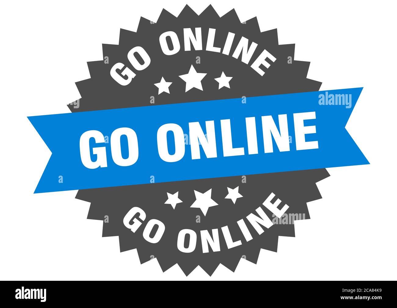 go online round isolated ribbon label. go online sign Stock Vector ...
