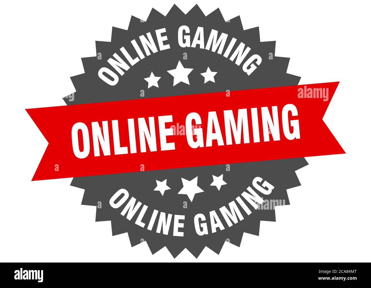 online gaming round isolated ribbon label. online gaming sign Stock ...