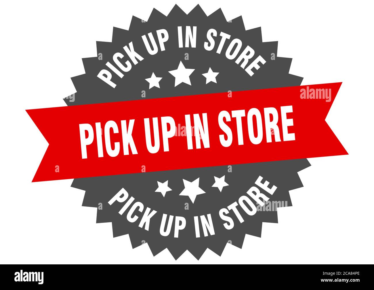 pick up in store round isolated ribbon label. pick up in store sign ...